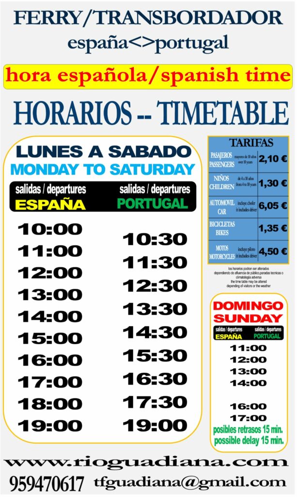 Horarios Ferry Ayamonte Portugal (Villa Real de Santo Antonio) • Web de ...